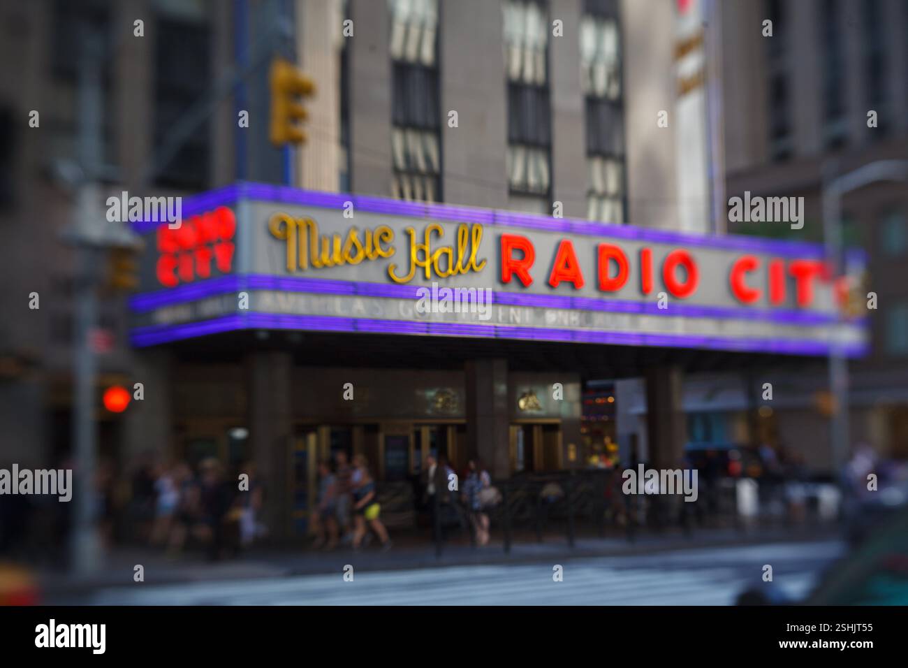 The Radio City music hall billboard at 6th avenue, Midtown Manhattan ...