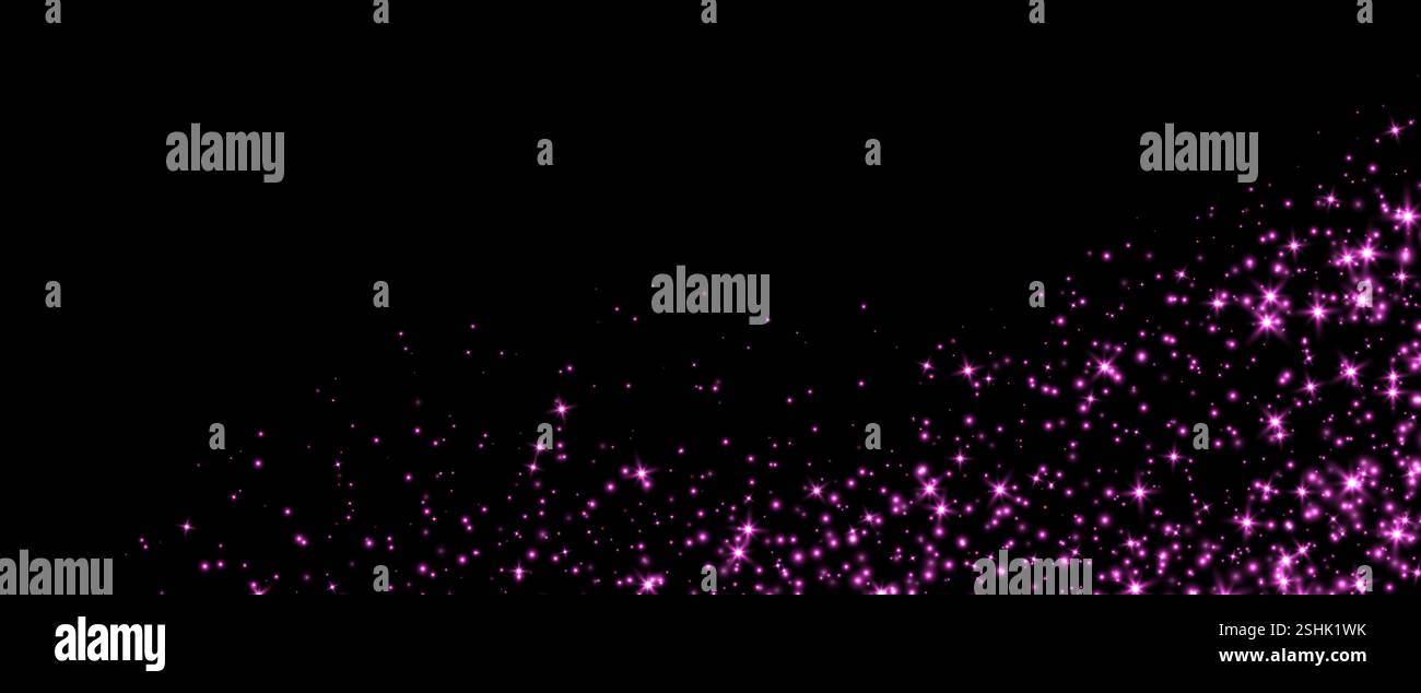 Pink stars and sparkles, magic star dust background, light effect with ...
