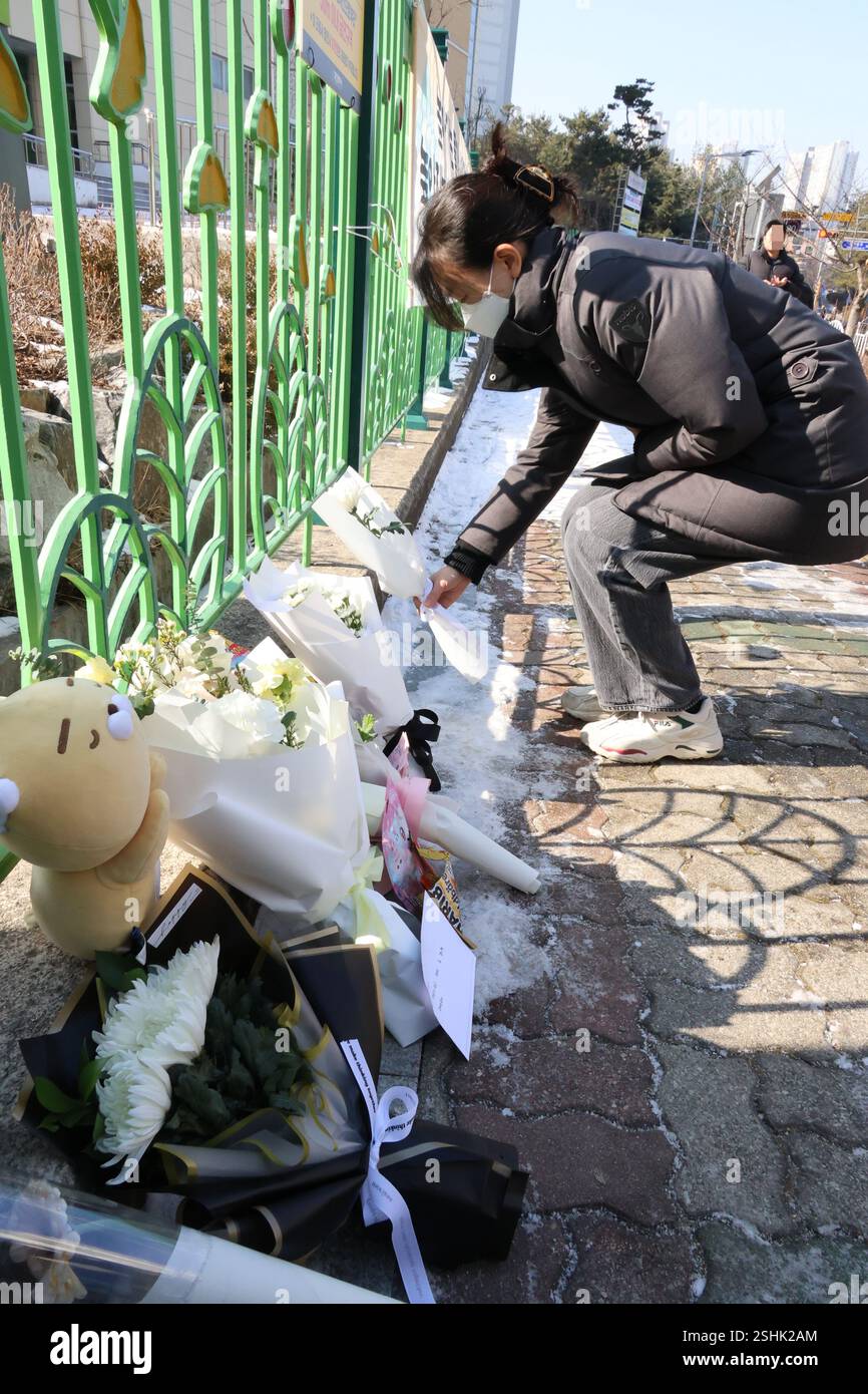 11th Feb, 2025. Mourning of elementary school pupil killed by teacher A ...