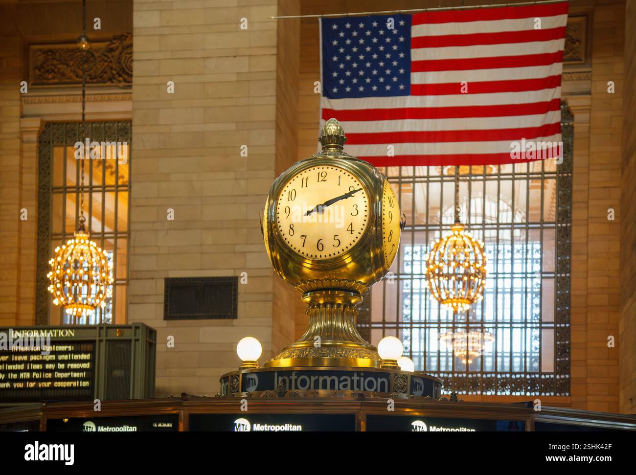 The Iconic Clock inside the Grand Central Terminal, Midtown Manhattan ...