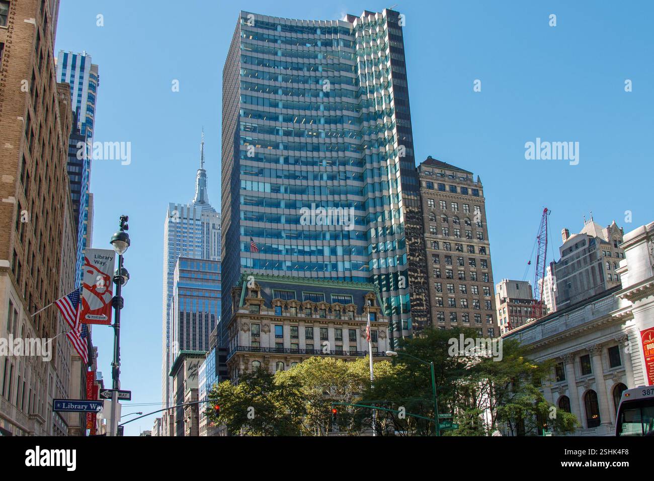 The New York Public Library, Empire State buidling spire and the ...