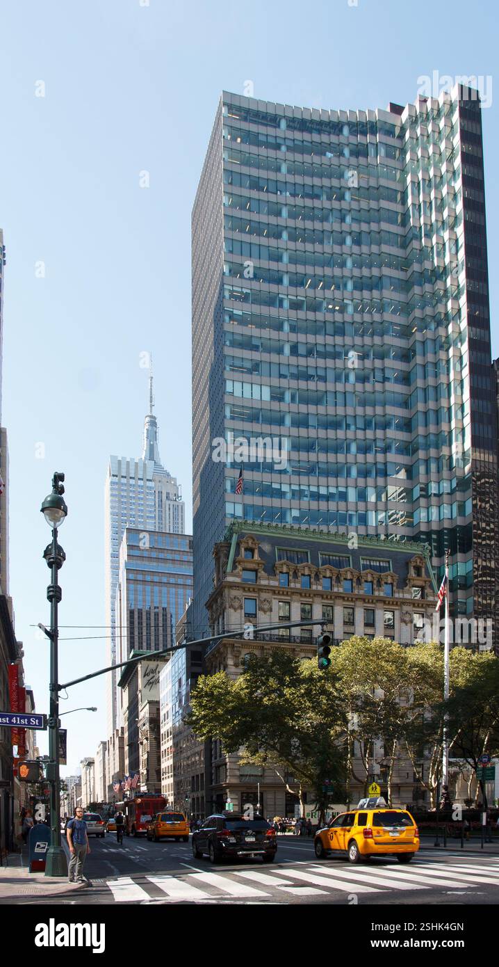 The New York Public Library, Empire State buidling spire and the ...