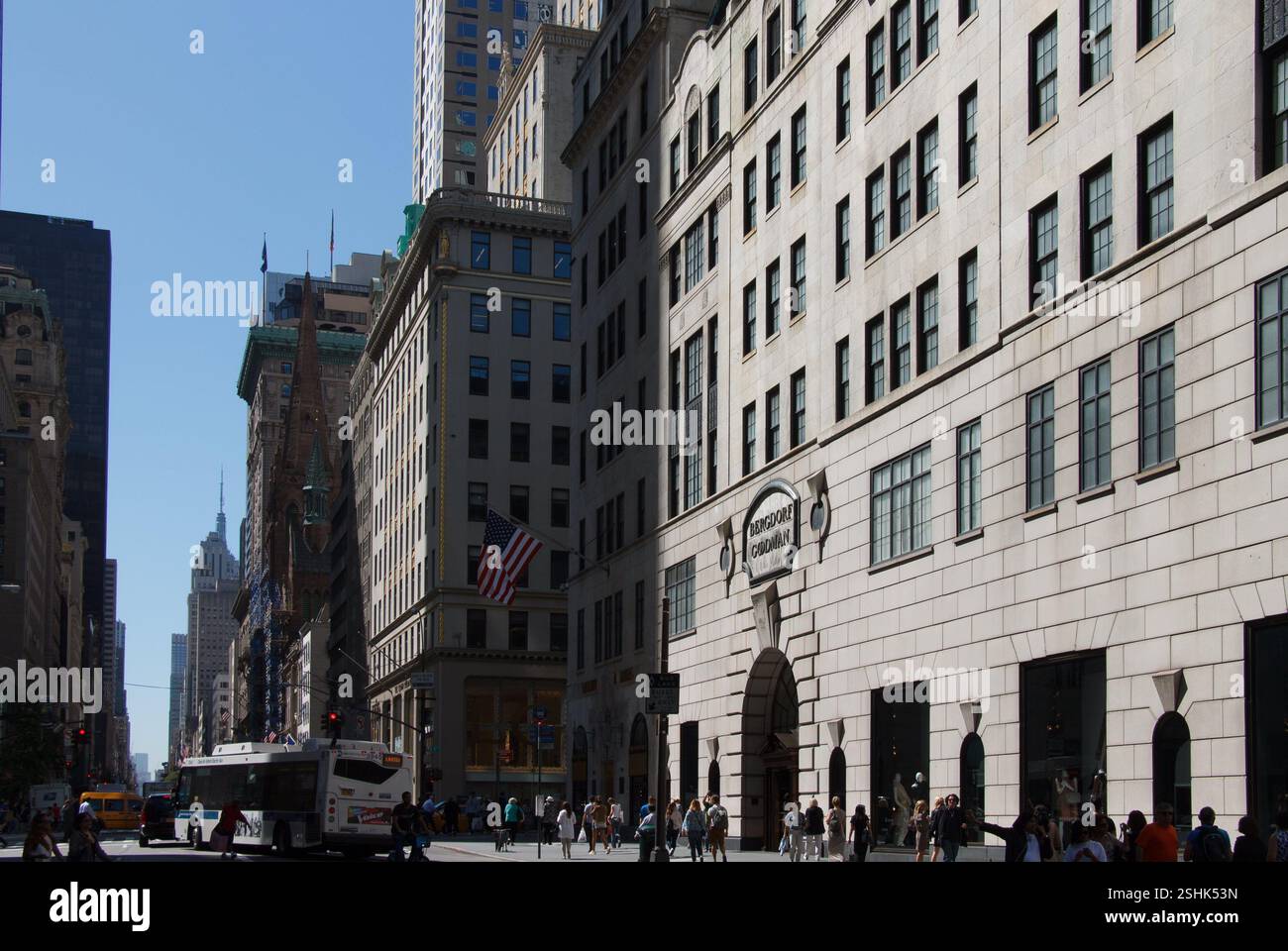 The Bergdorf Goodman building, the Presbyterian church tower and the ...