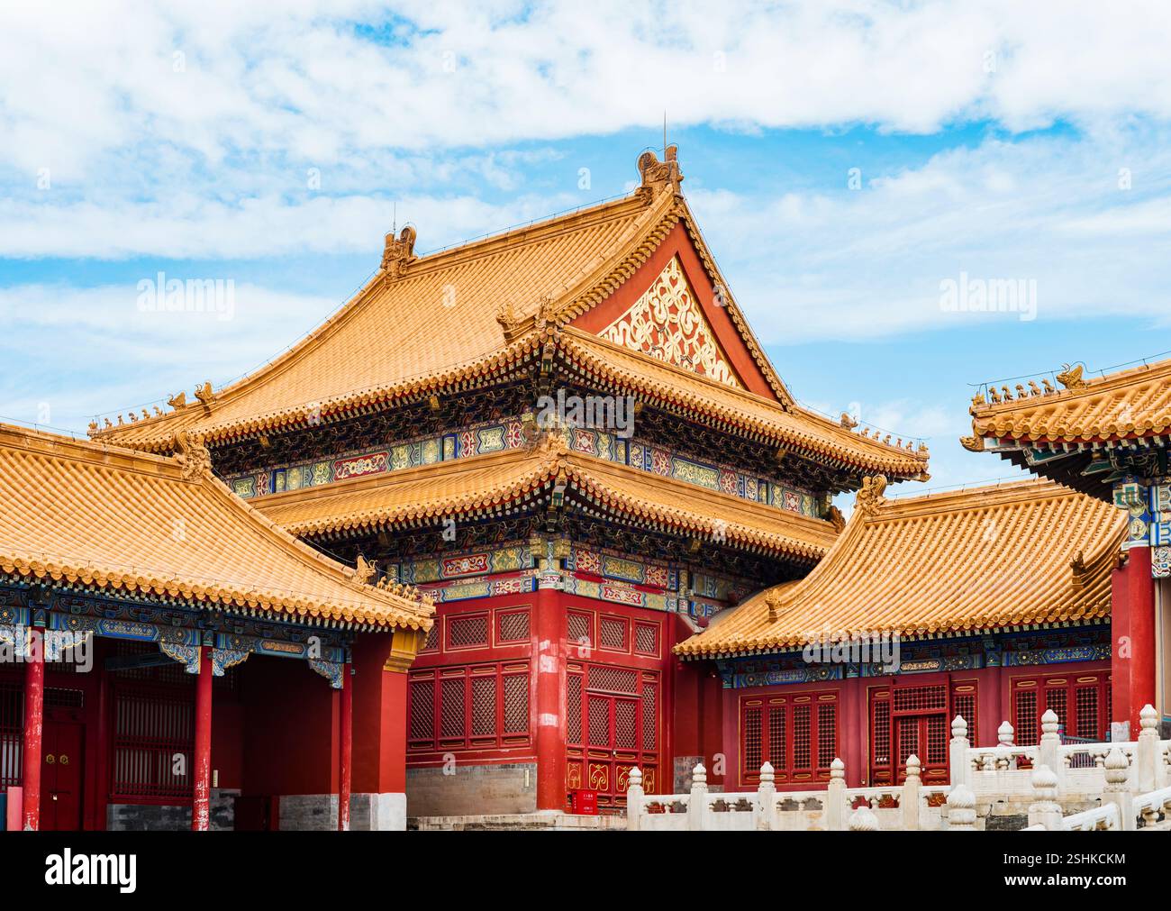 Ancient building eaves of the Forbidden City in Beijing, China Stock ...