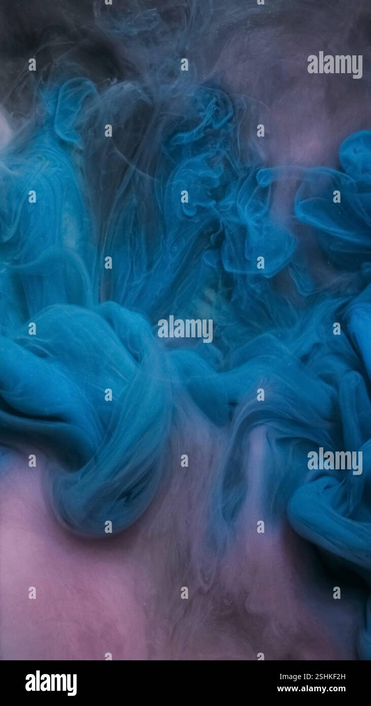Smoke wet. Mist energy. Defocused blue pink color cloud fume splash ...