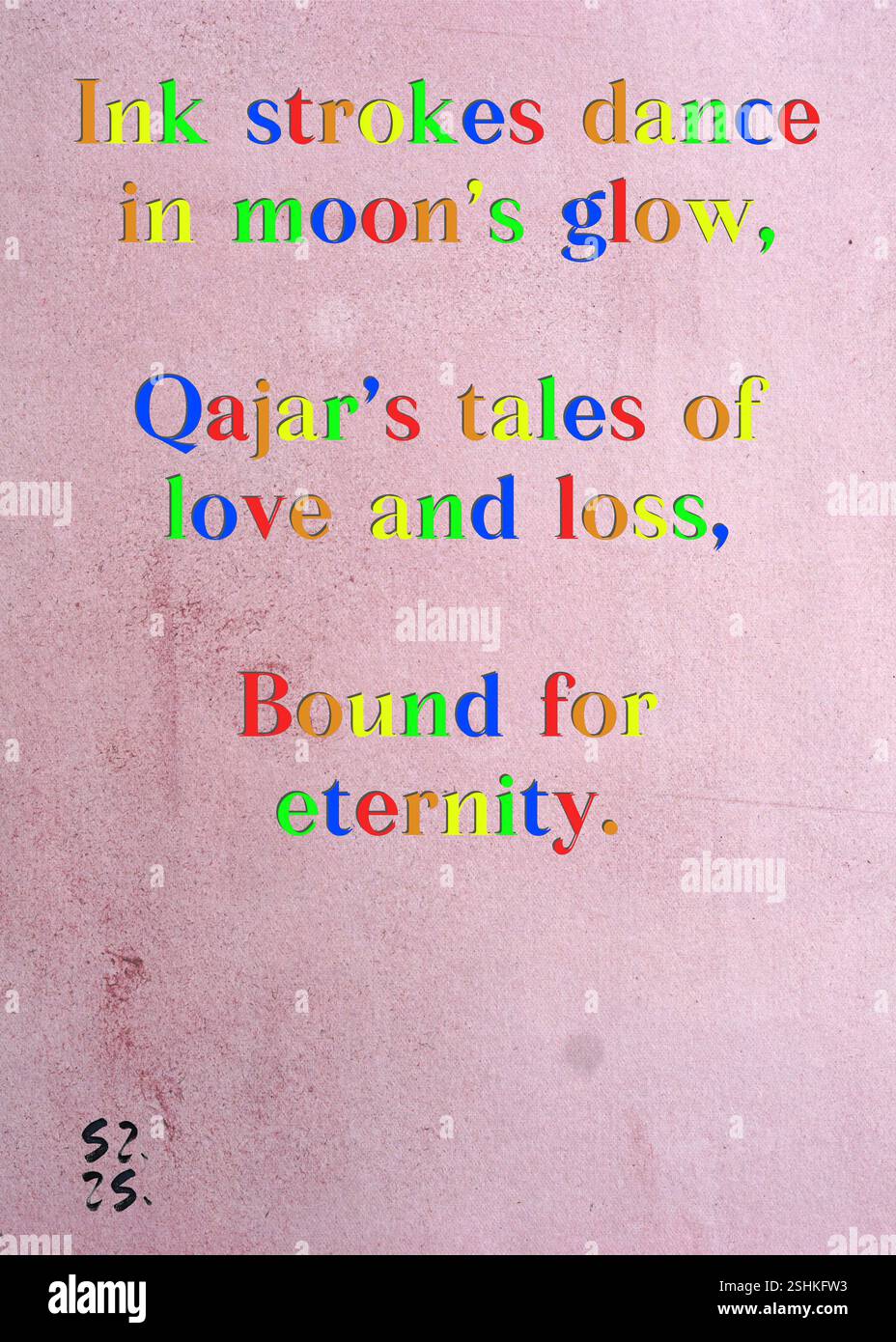 Ink strokes dance in moon's glow, Qajar's tales of love and loss, Bound ...