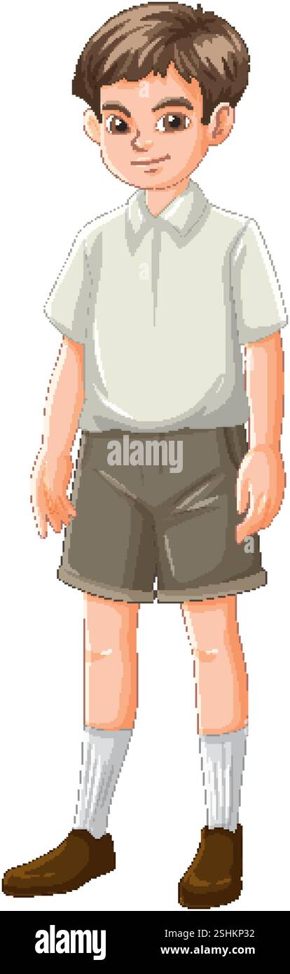Illustration of a boy wearing shorts and shirt Stock Vector Image & Art ...