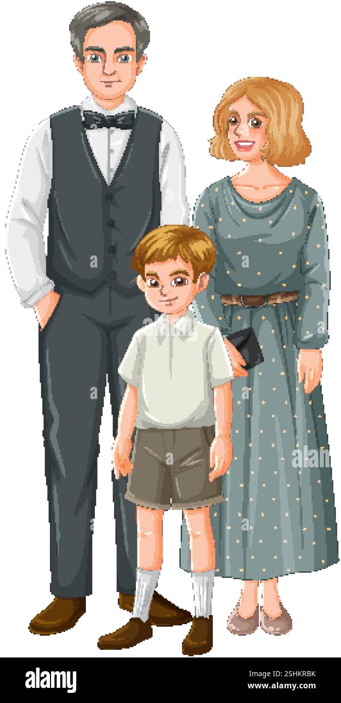 Family three standing on Stock Vector Images - Alamy