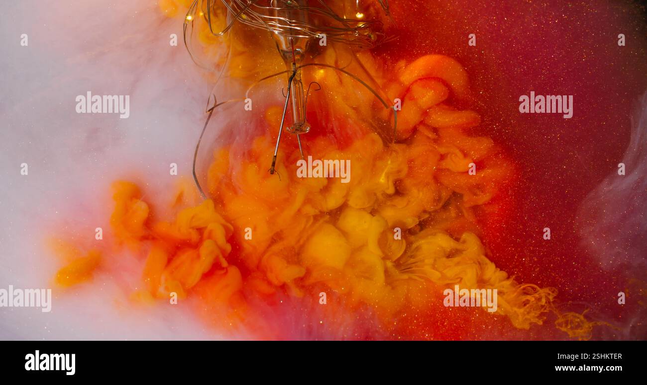 Cloud fluid. Paint explode. Multicolored smoke twists whimsically ...