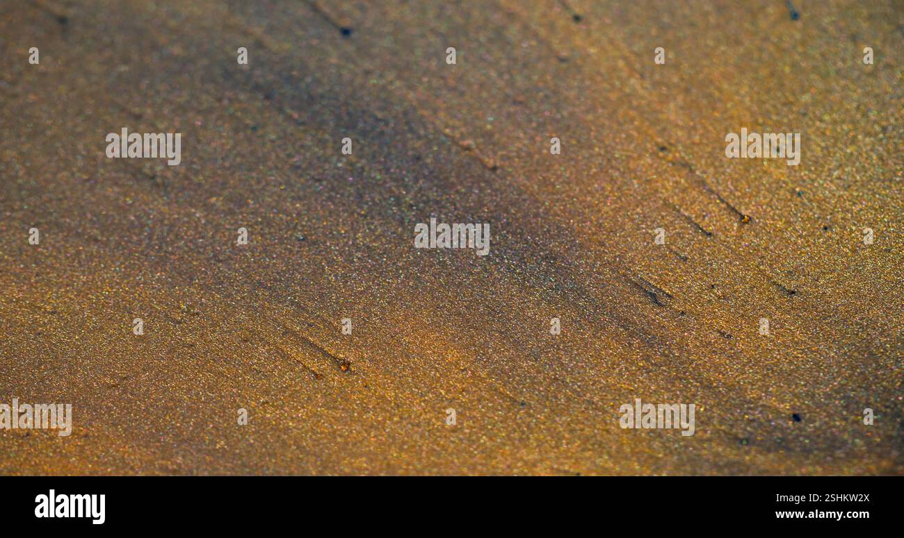 Paint blob. Glitter blast. Gray golden grunge emulsion stream ...