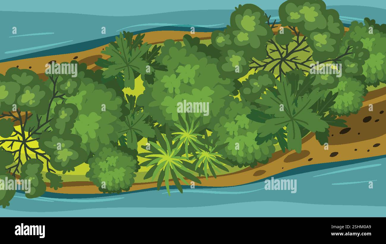 Lush island view Stock Vector Images - Alamy