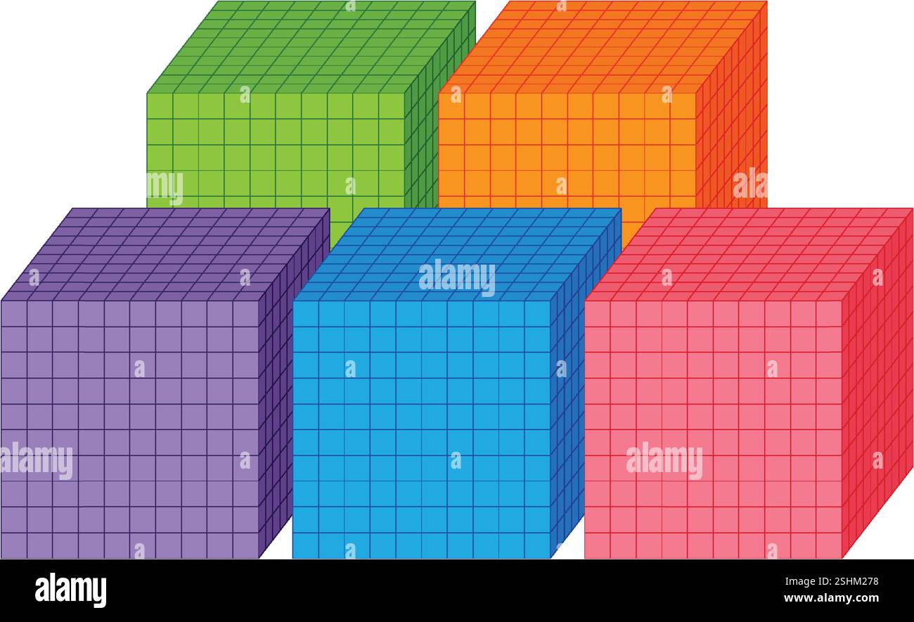 Five vibrant cubes arranged in a grid pattern Stock Vector Image & Art ...
