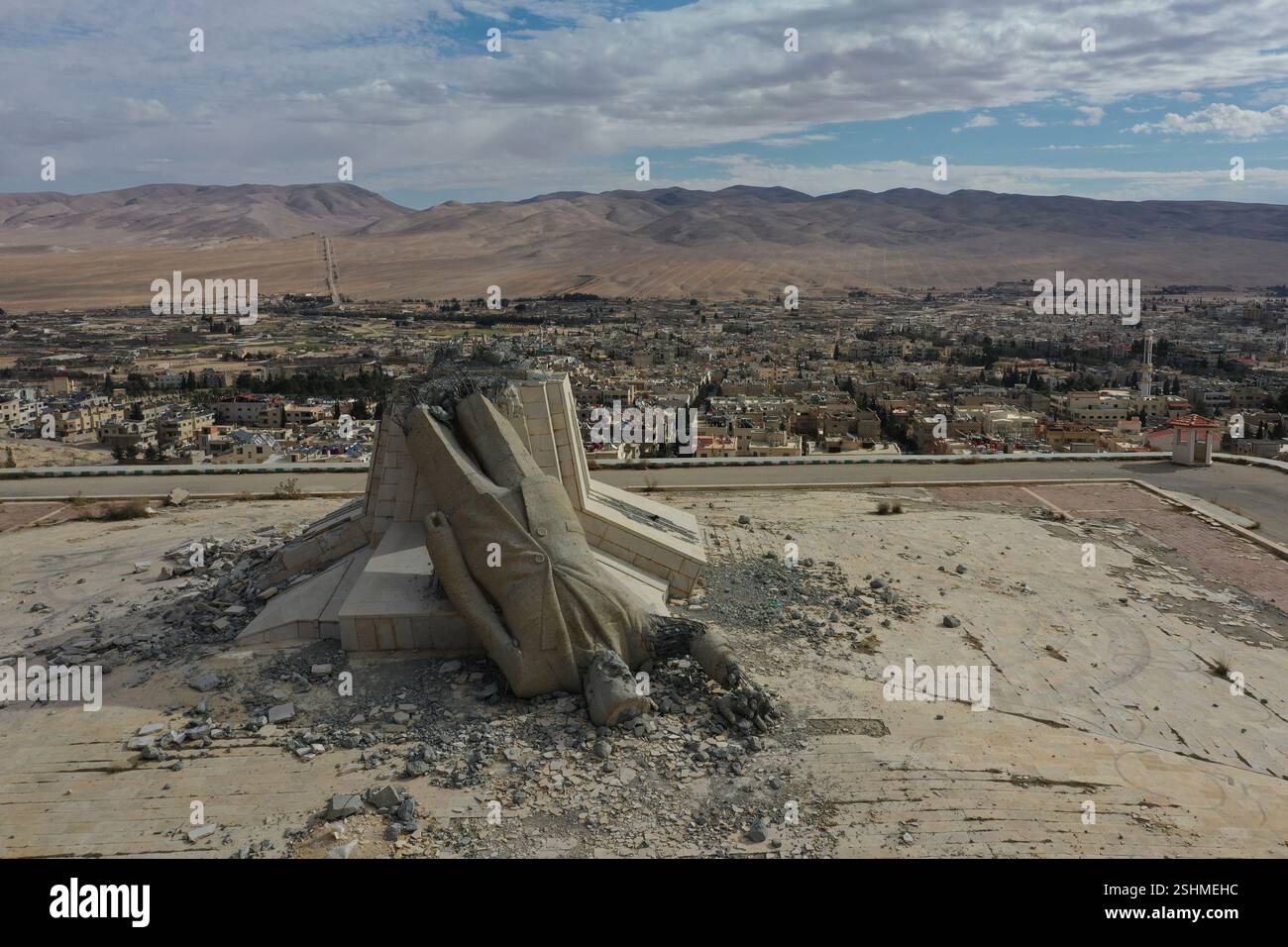 FILE - A statue depicting the late Syrian President Hafez Assad is seen ...
