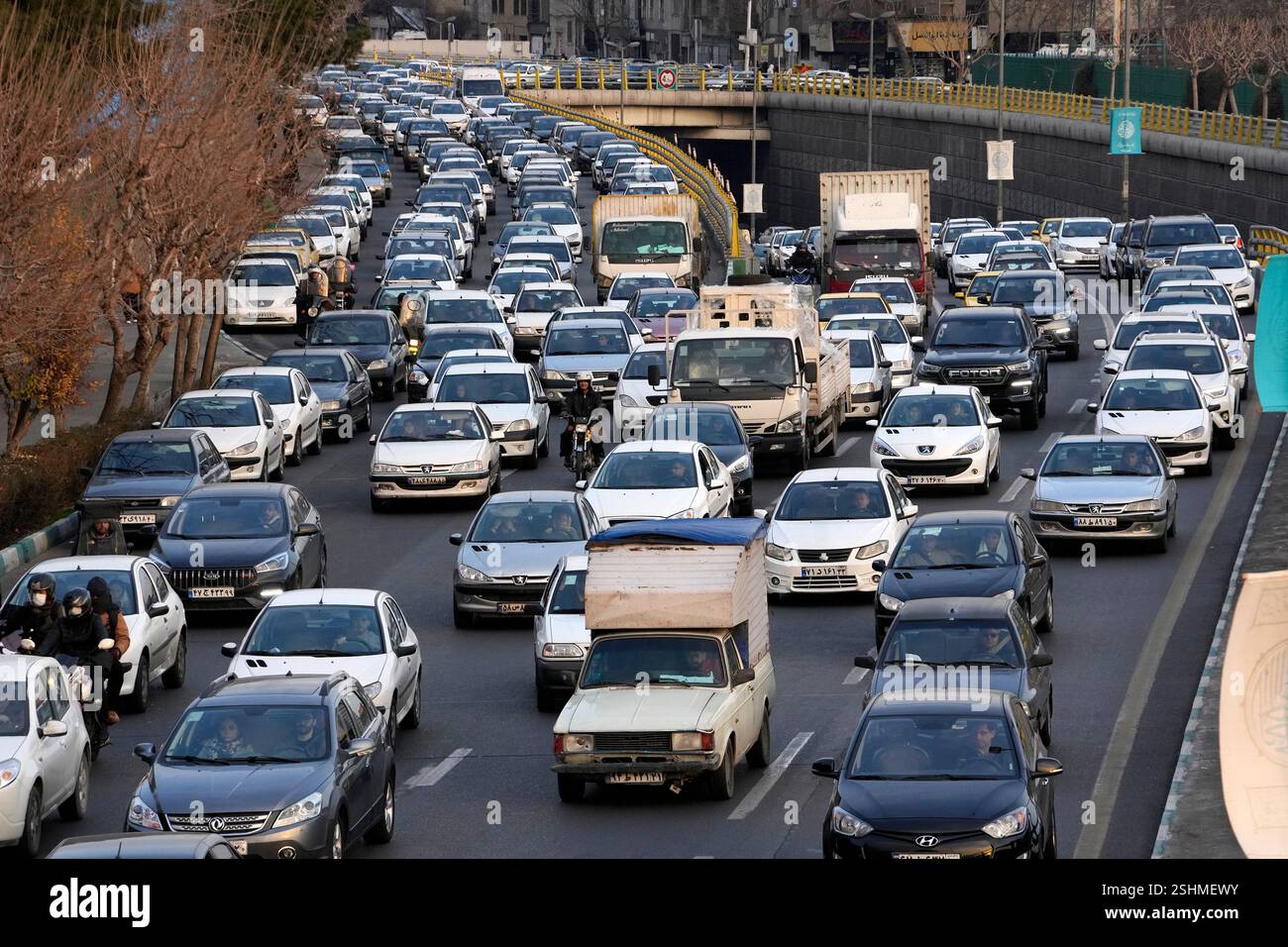 Motorists stuck in traffic in Tehran, Iran, Saturday, Feb. 8, 2025. (AP ...
