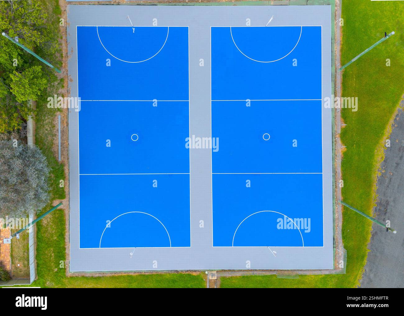 Overhead view of the Netball Courts in Tenterfield, New South Wales ...