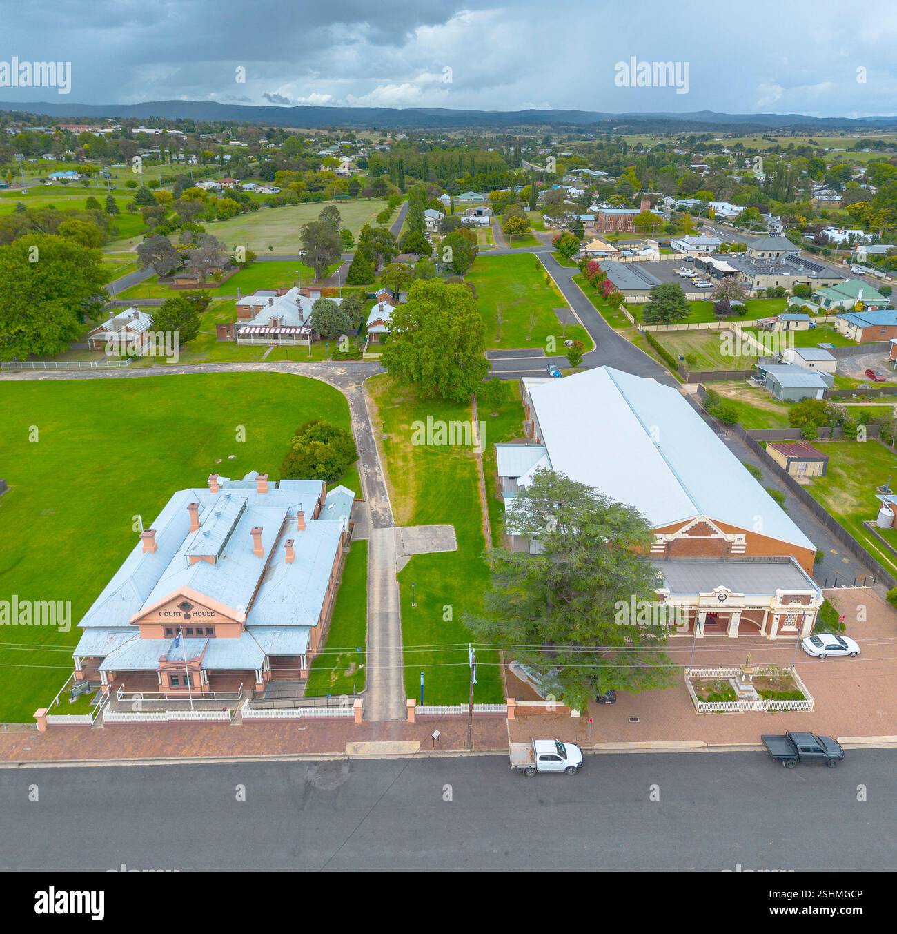 Overhead view of Tenterfield, New South Wales, Australia with the War ...