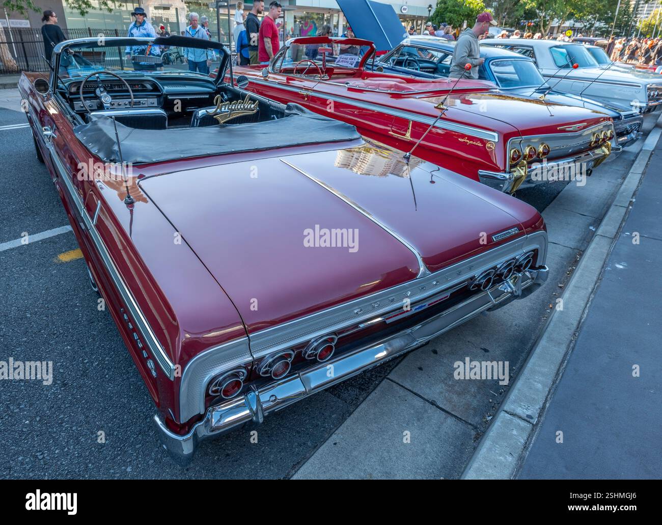 Red Chevrolet Impala convertible at the Cooly Rocks On festival at ...
