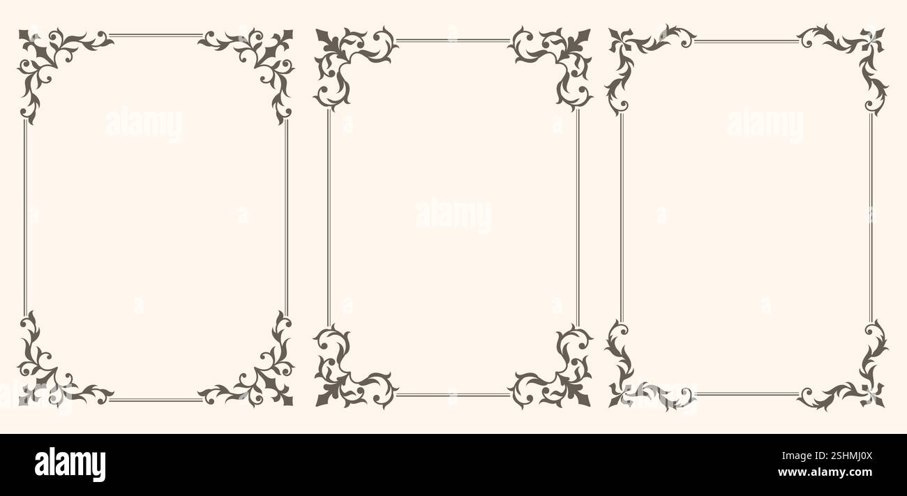 Vintage frames with curls Stock Vector Image & Art - Alamy