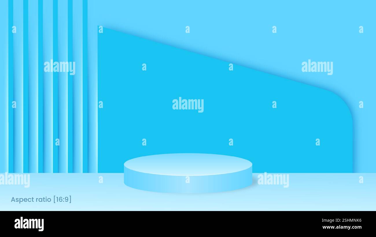Minimal blue podium 3d Stock Vector Images - Alamy