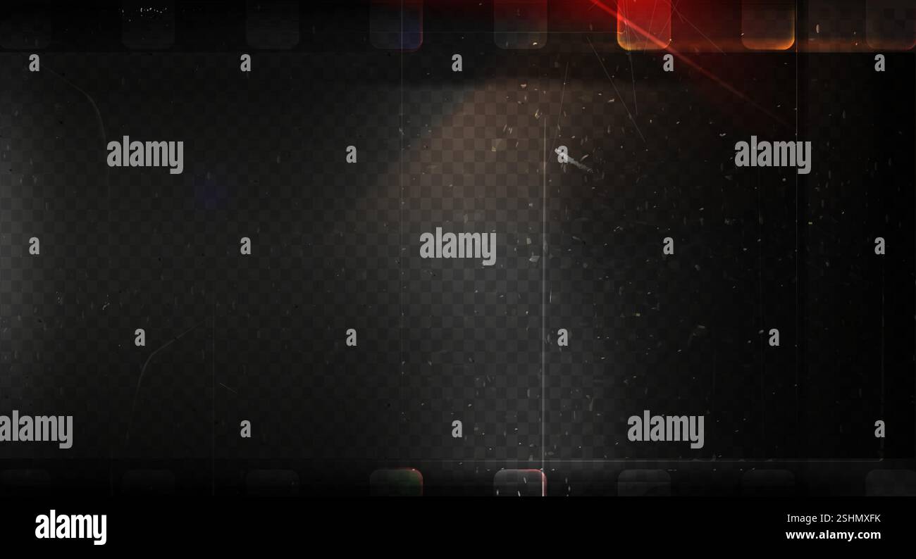 Dark grainy texture overlay with scratches and dust particles. Vintage film noise effect with ...