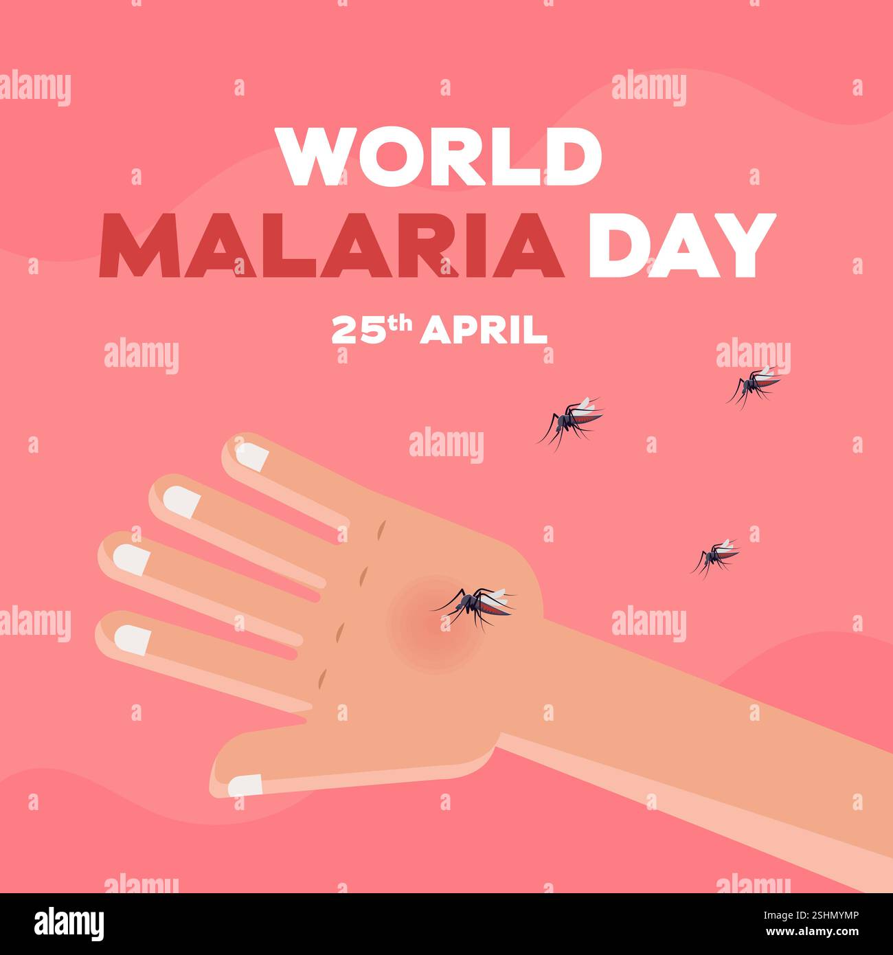 world malaria day illustration in flat style design Stock Vector Image ...