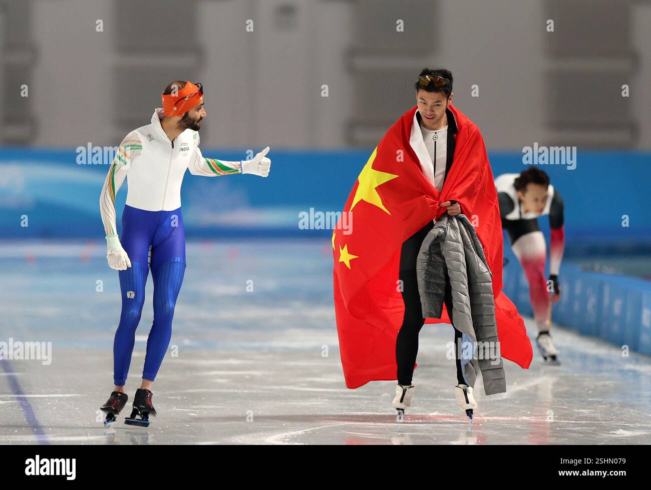 Harbin, China's Heilongjiang Province. 11th Feb, 2025. Ning Zhongyan (C ...