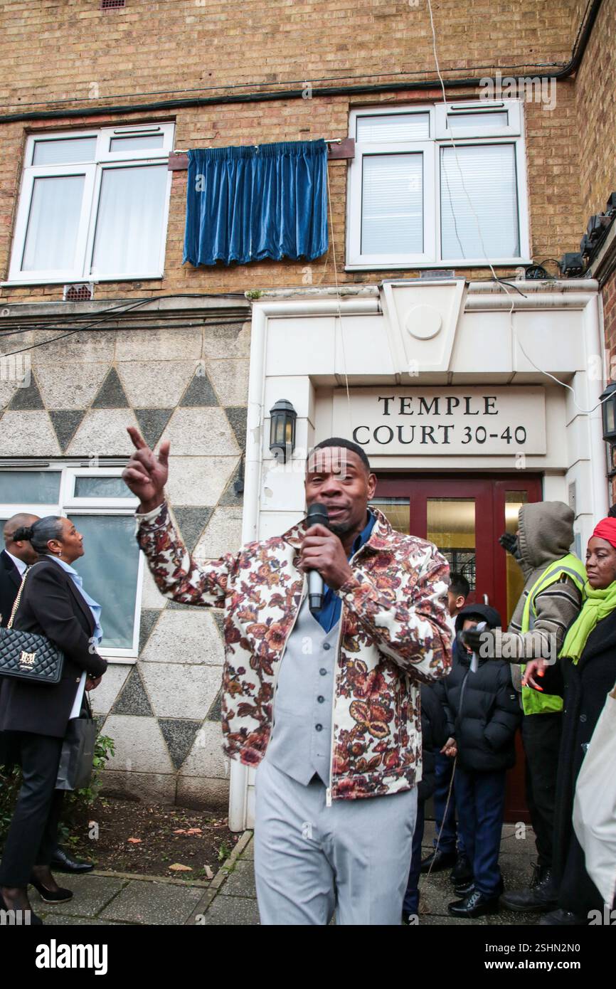 London, UK. 10th Feb, 2025. Jak Beula of Nubian Jack speaks during the ...