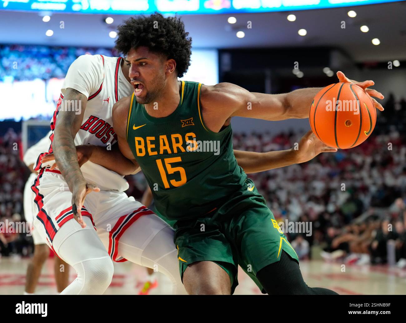 Houston, Texas, USA. 10th Feb, 2025. Baylor forward NORCHAD OMIER (15 ...