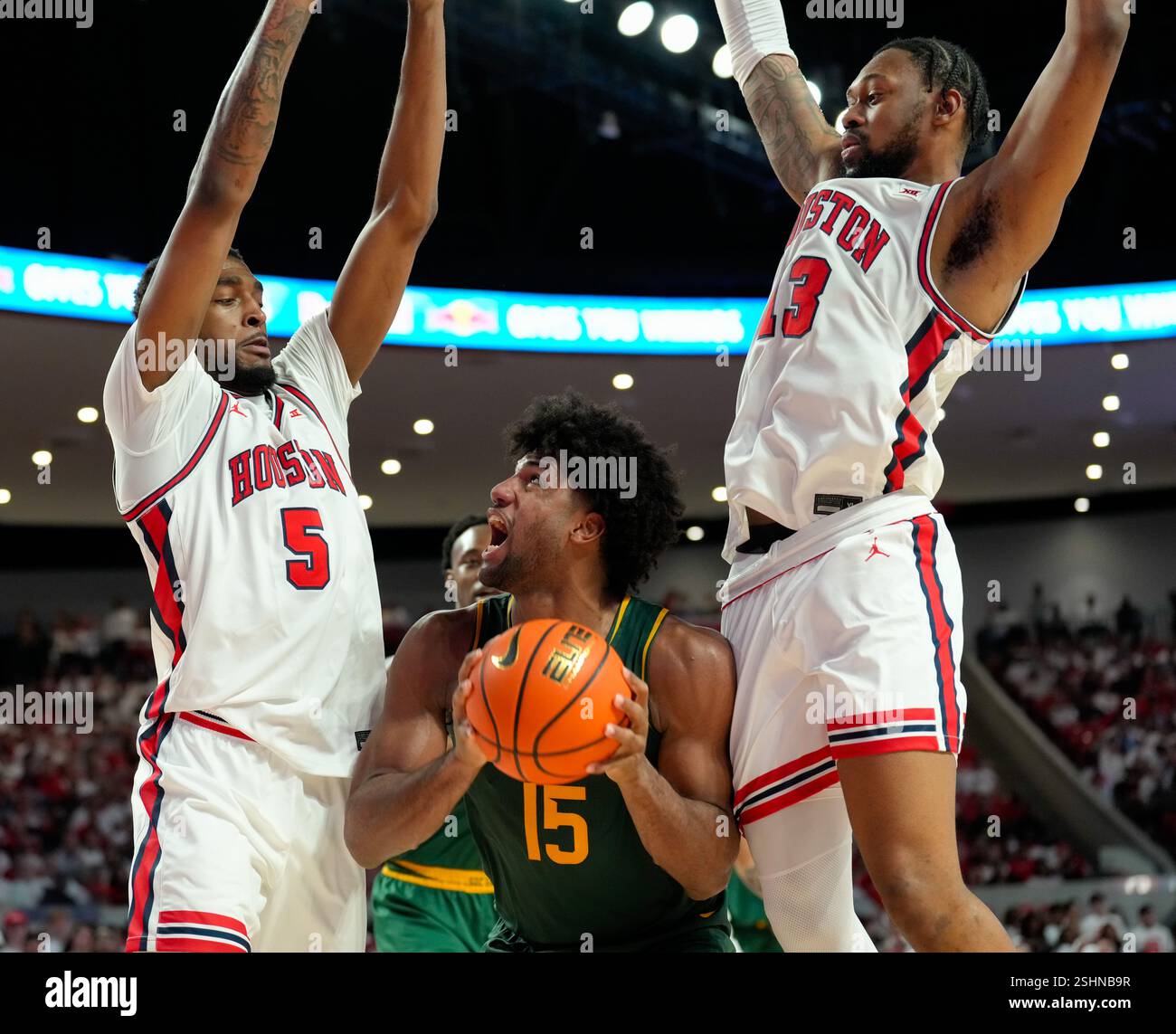Houston, Texas, USA. 10th Feb, 2025. Baylor forward NORCHAD OMIER (15 ...