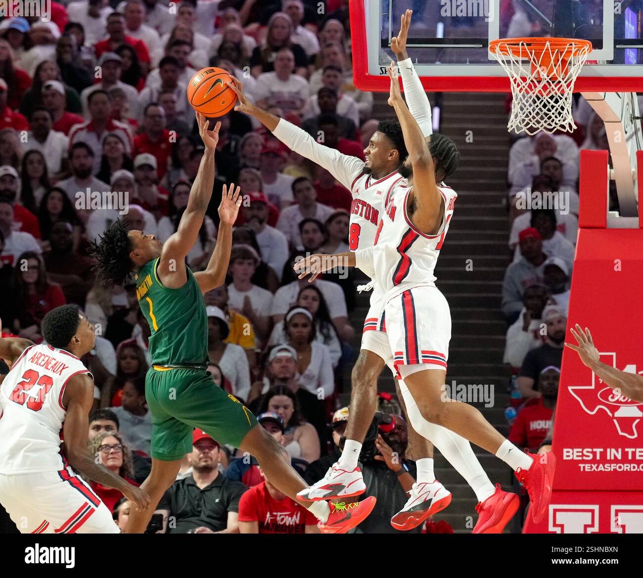 Houston, Texas, USA. 10th Feb, 2025. Houston guard MYLIK WILSON (8 ...