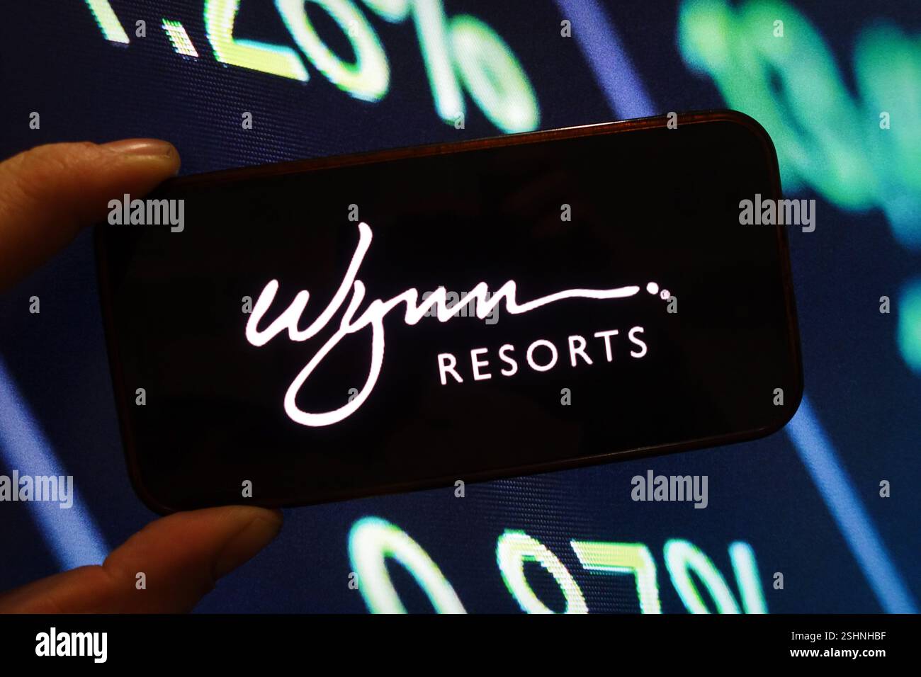 Poland. 07th Feb, 2025. In this photo illustration, the Wynn Resorts ...
