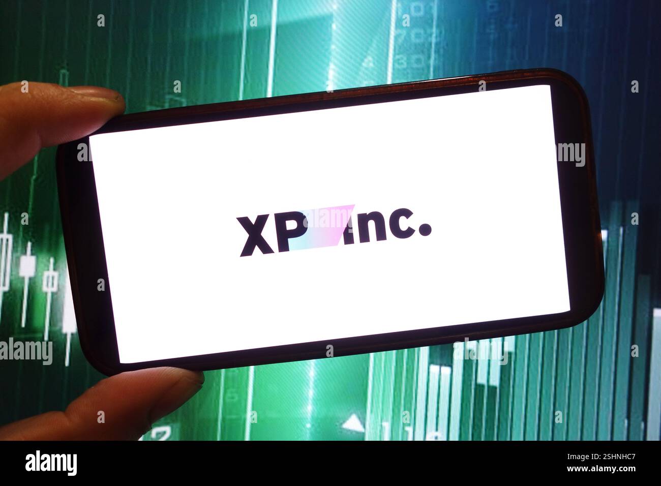Poland. 07th Feb, 2025. In this photo illustration, the XP Inc company ...