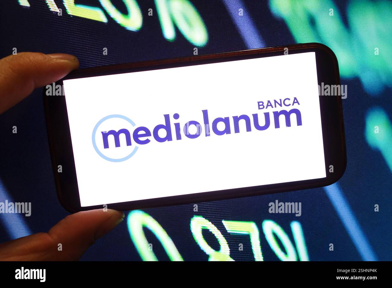 Poland. 7th Feb, 2025. In this photo illustration, the Banca Mediolanum ...