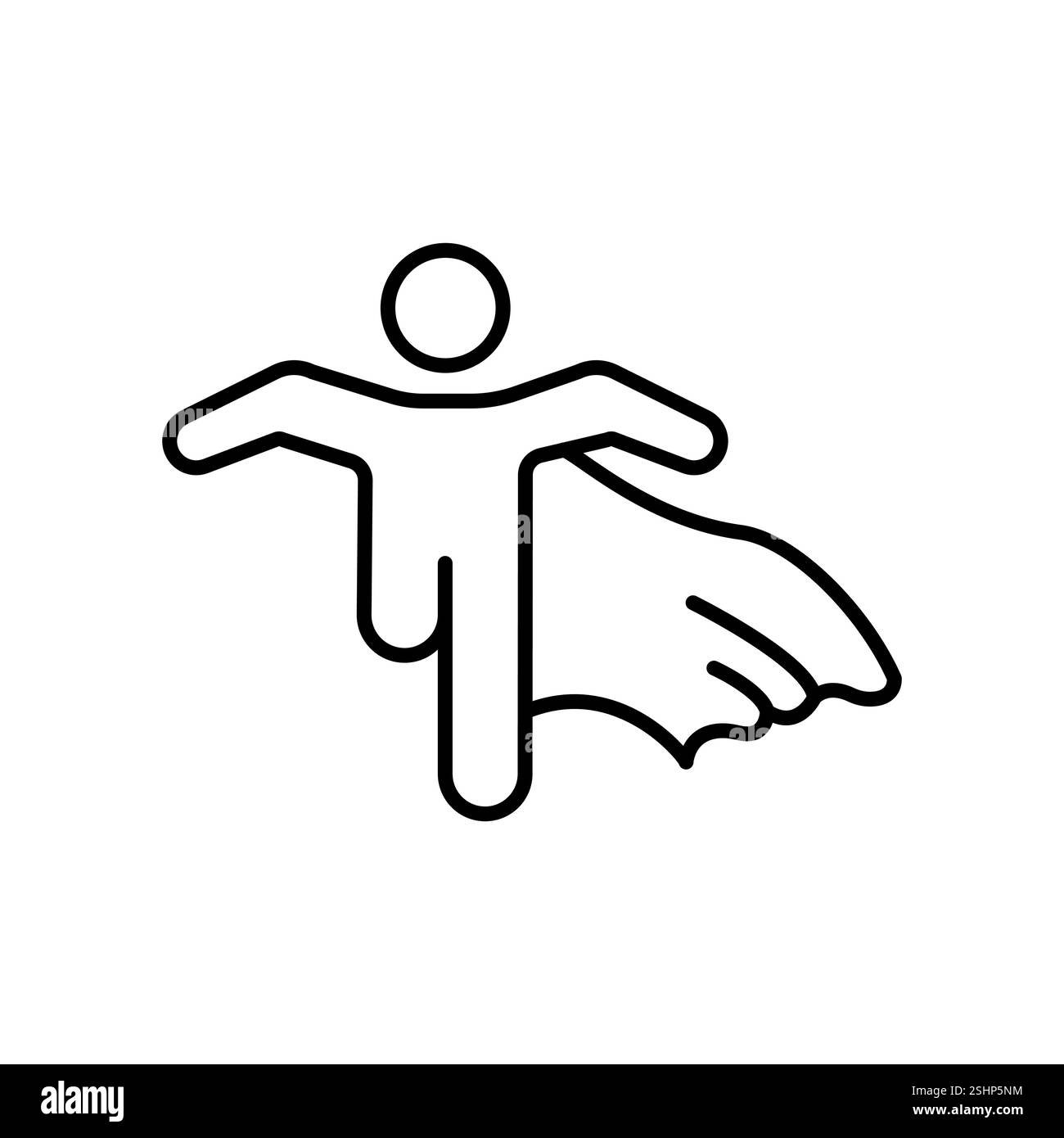 Superhero landing icon in thin line style vector illustration graphic ...