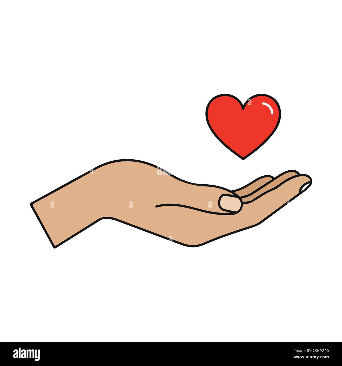 Hand Holding a Heart | Symbol of Love, Care, and Support | Vector ...
