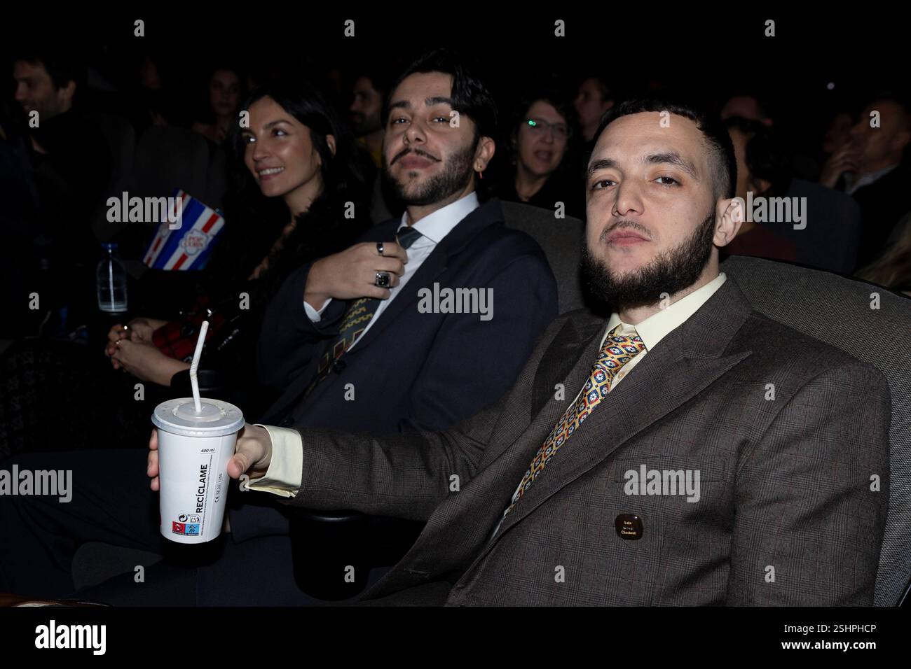 Madrid, Spain. 03rd Feb, 2025. Tania García, AKA La Tania, Yerai Cortés and Anton Alvarez, Aka C ...