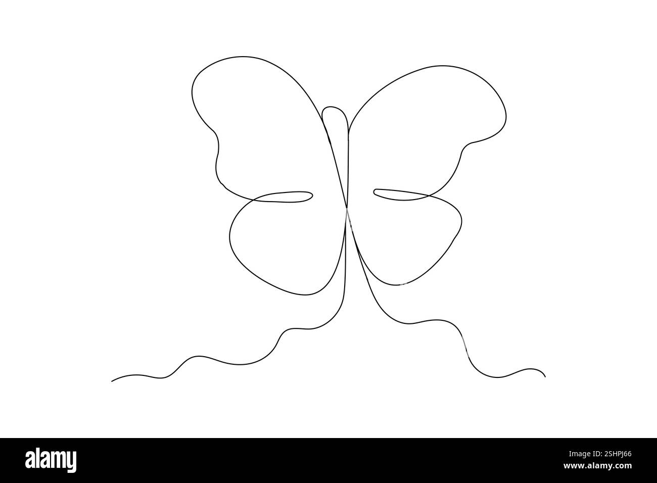 Butterfly continuous one line drawing and simple isolated outline ...