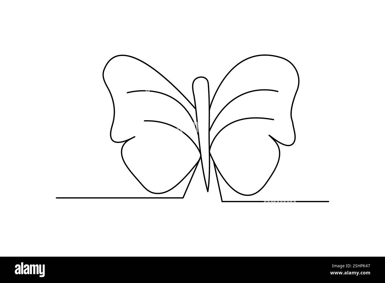 Simple butterfly one line Cut Out Stock Images & Pictures - Alamy