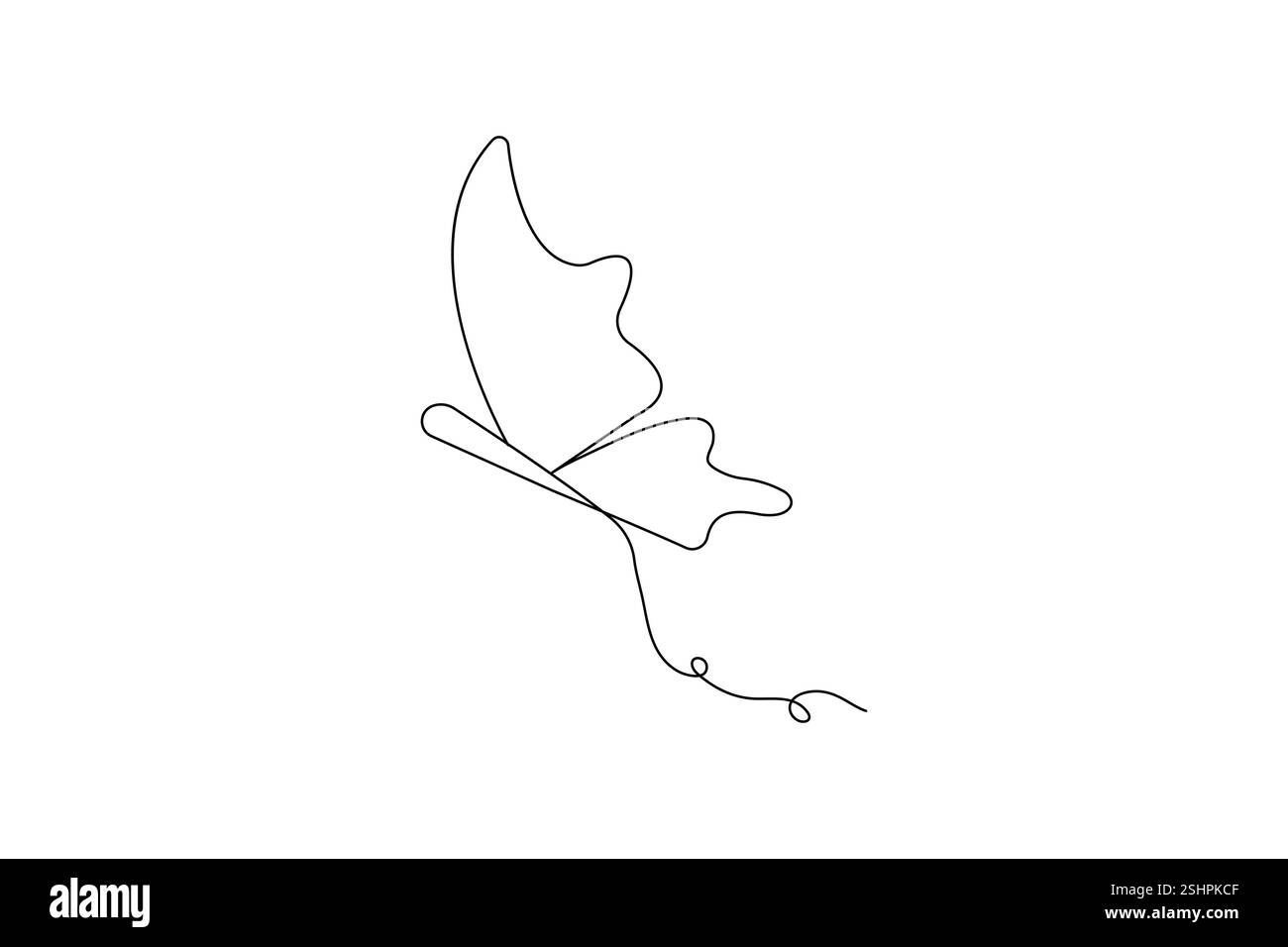 Continuous one line butterfly drawing of outline vector icon Stock ...