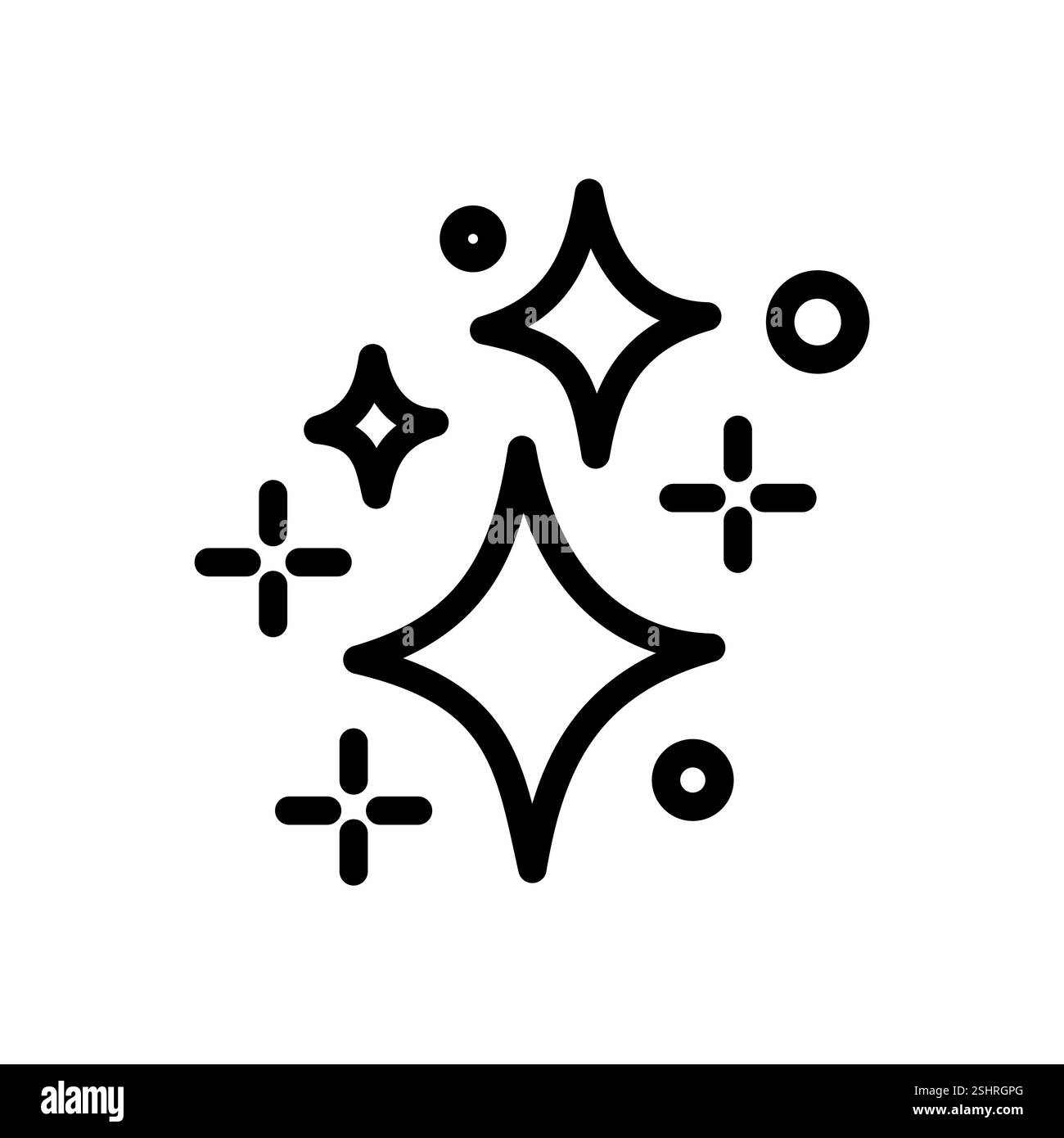 Sparkles stars line icon. linear style sign for mobile concept and web design. Magic Stars ...