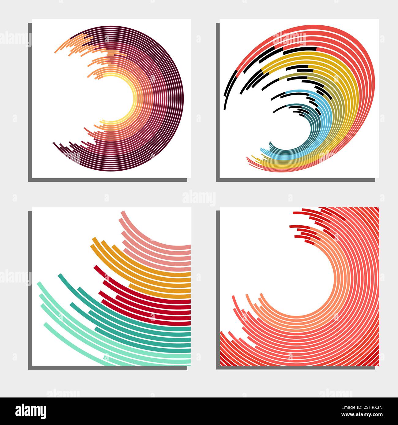 Set of four beautiful abstract backgrounds. Abstract flash light ...