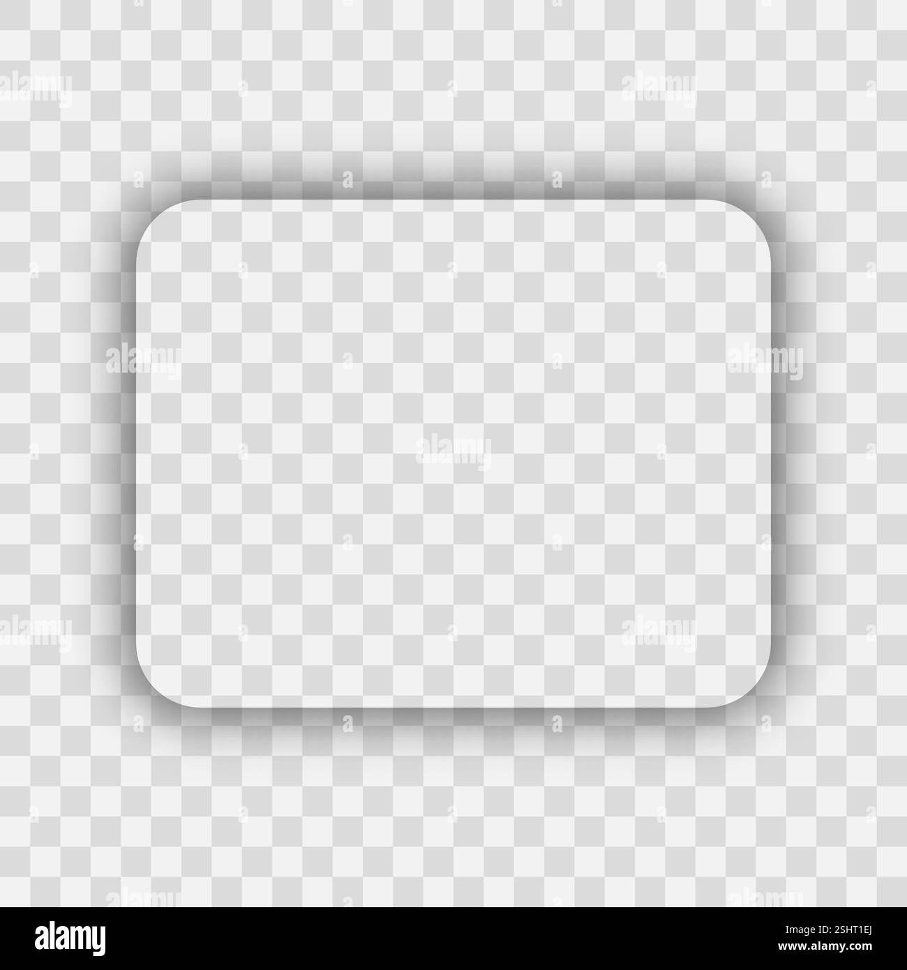 Dark transparent realistic shadow. Rounded rectangle shadow isolated on ...