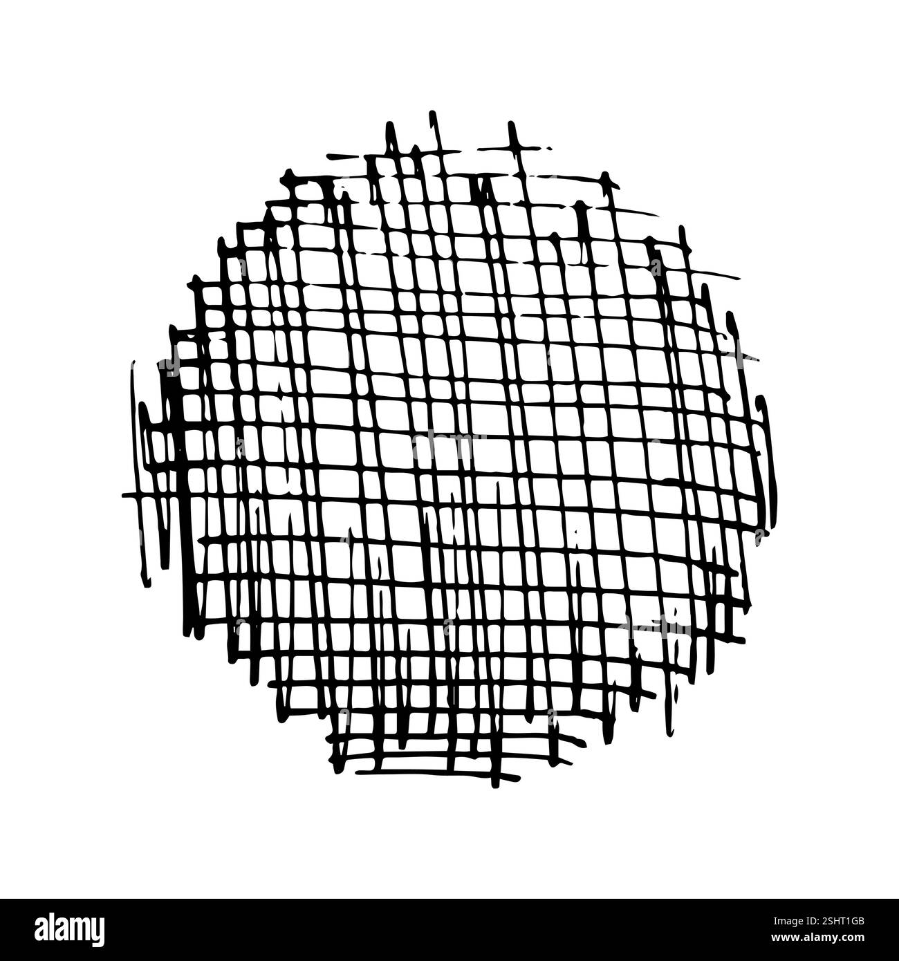 Sketch scribble smear. Black pencil drawing in the shape of a circle on ...