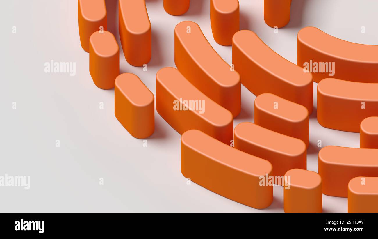 Abstract shapes. Orange color. Copy space. 3d illustration Stock Photo ...