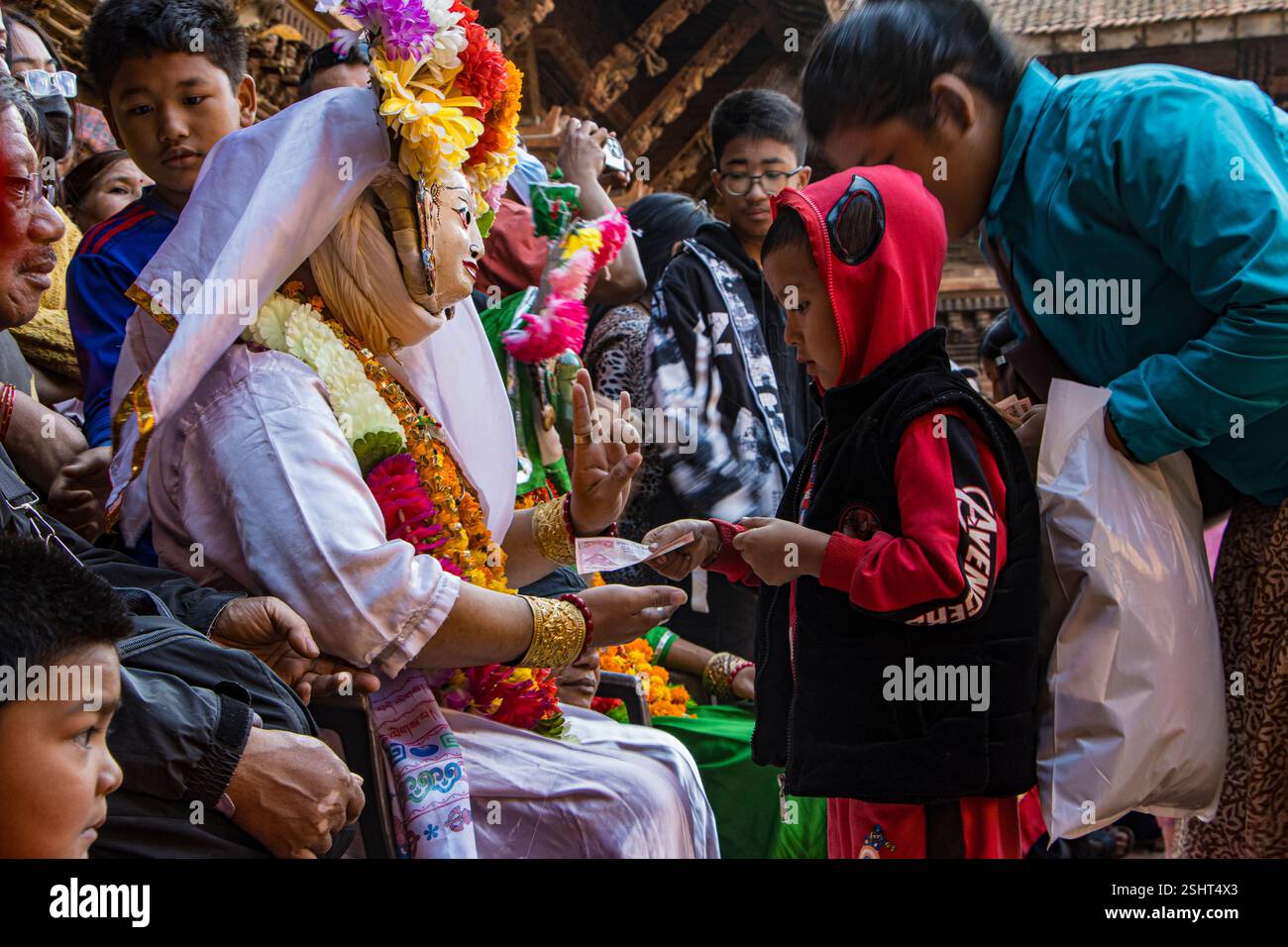 Devotees taking blessings of Ashtamatrika dancers, the 8 mother ...