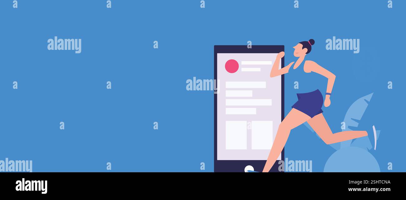 People exercising healthy running vector internet operation ...