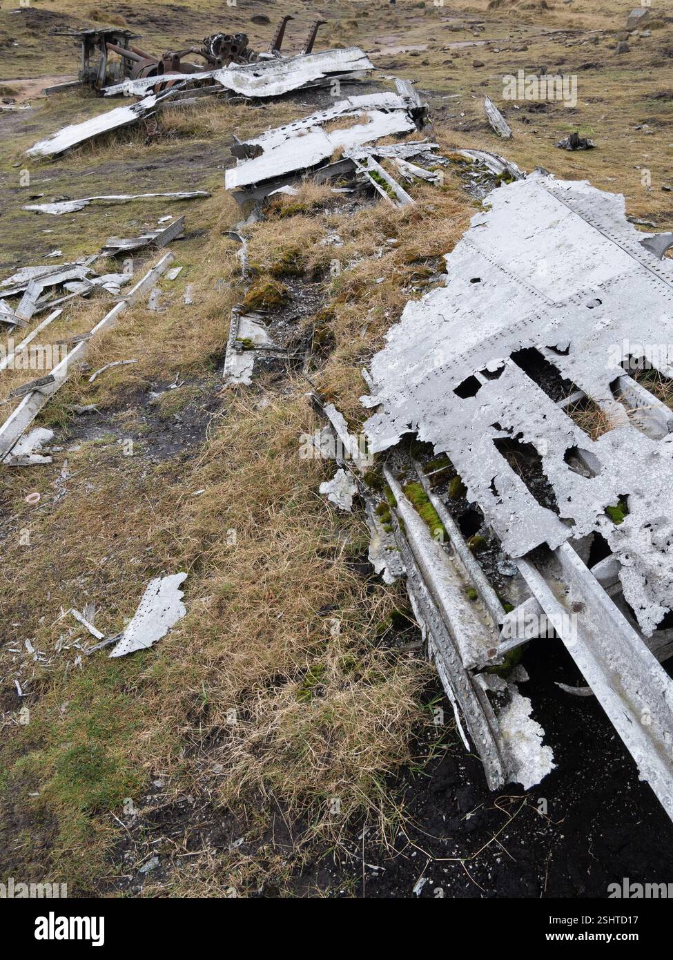 Engine wreckage from Boeing RB-29A Superfortress that crashed on ...