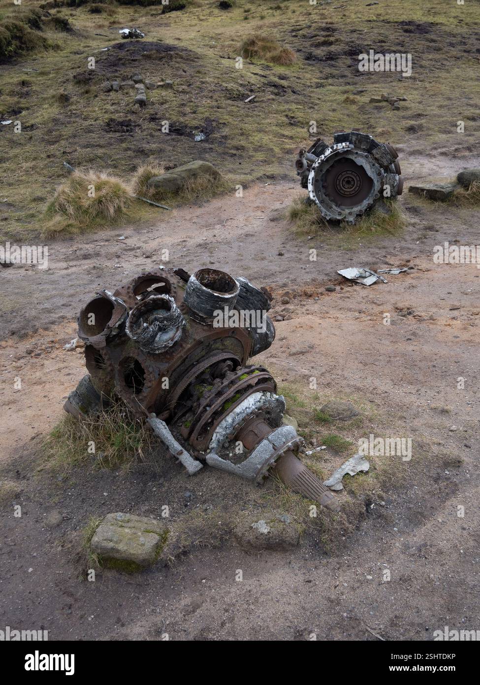 Engine wreckage from Boeing RB-29A Superfortress that crashed on ...