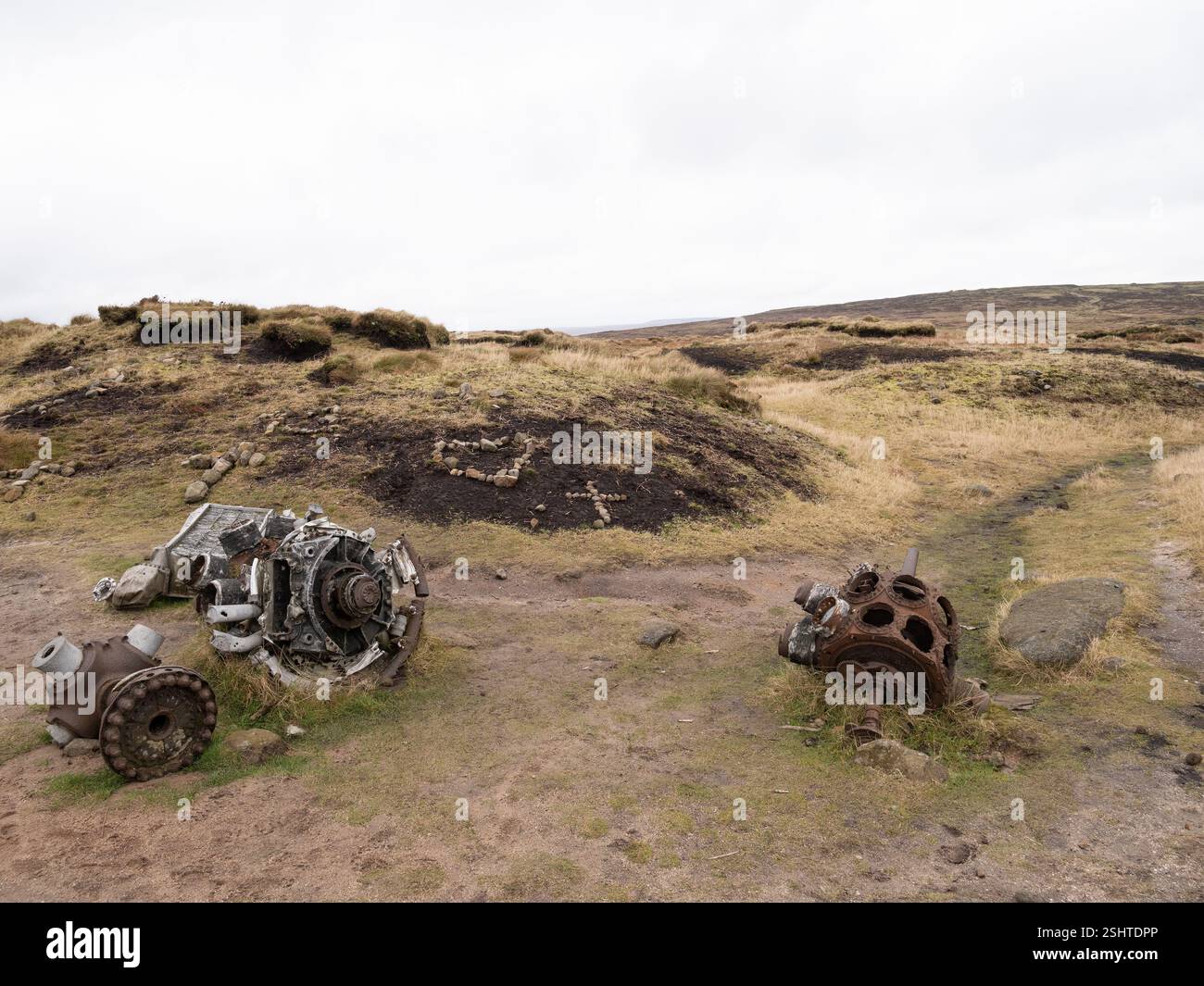 Engine wreckage from Boeing RB-29A Superfortress that crashed on ...