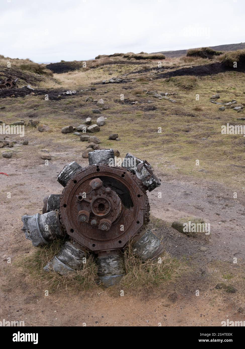 Engine wreckage from Boeing RB-29A Superfortress that crashed on ...